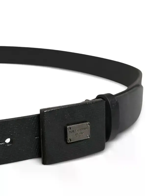 Dolce & Gabbana Logo-plaque Leather Belt