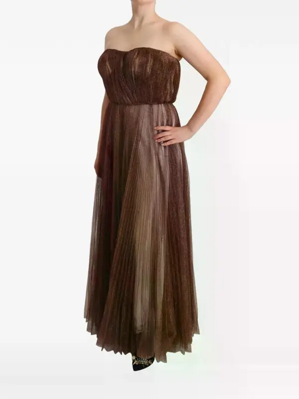 Dolce & Gabbana Glitter-finish Pleated Maxi Dress