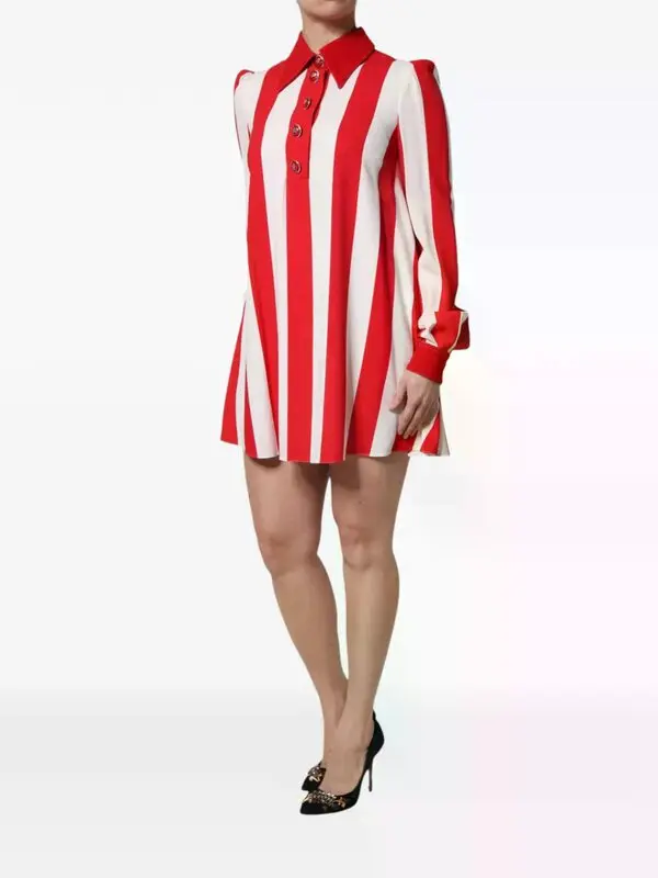 Dolce & Gabbana Striped Long-sleeve Mini Dress