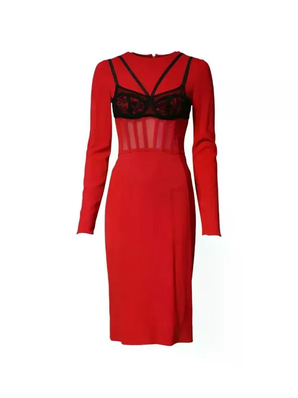 Dolce & Gabbana Lace-overlay Midi Dress