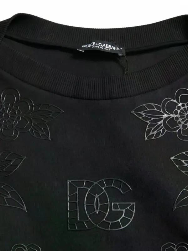Dolce & Gabbana Floral-embossed Dg Sweater