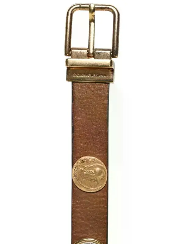 Dolce & Gabbana Coin-embellished Leather Belt