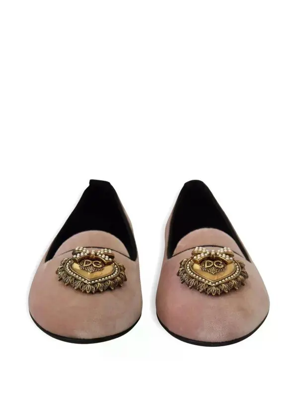 Dolce & Gabbana Devotion Embellished Velvet Loafers