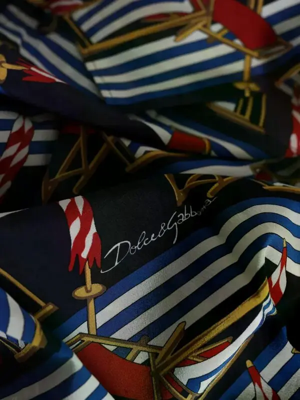 Dolce & Gabbana Beach-chair Print Striped Shirt
