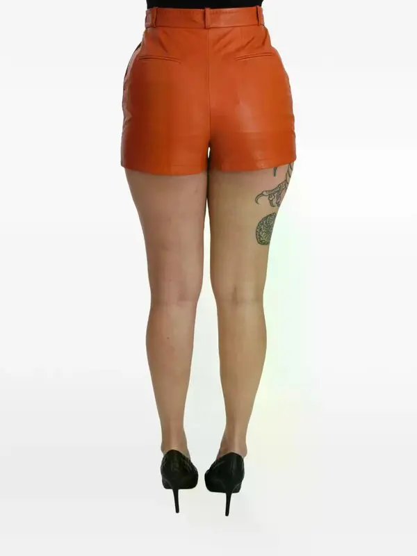 Dolce & Gabbana High-waisted Leather Mini Shorts