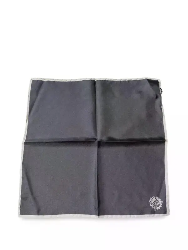 Dolce & Gabbana Orange-print Silk Pocket Square - Grey