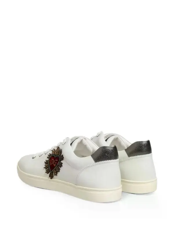 Dolce & Gabbana Heart-embellished Leather Sneakers