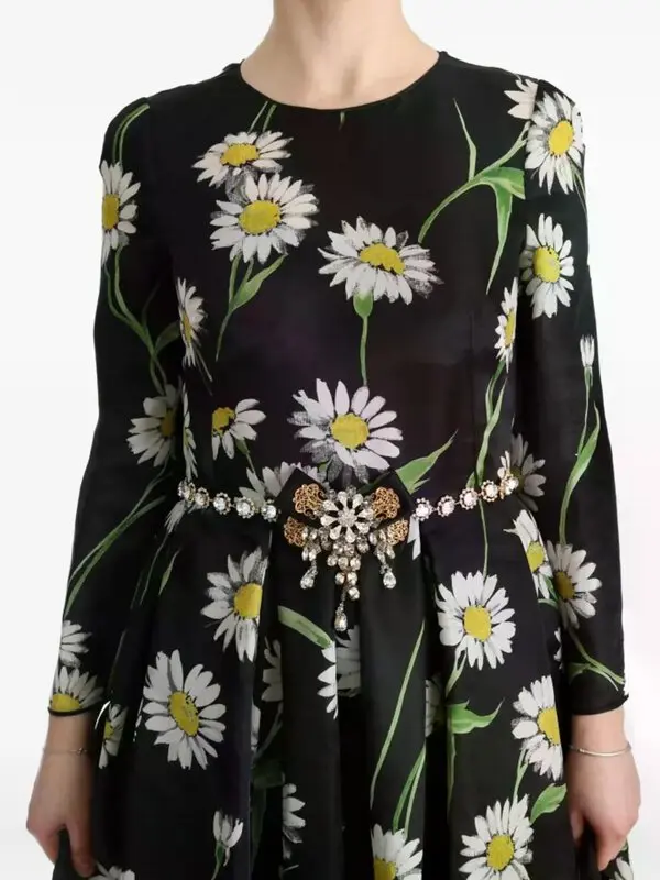 Dolce & Gabbana Daisy-print Silk Dress