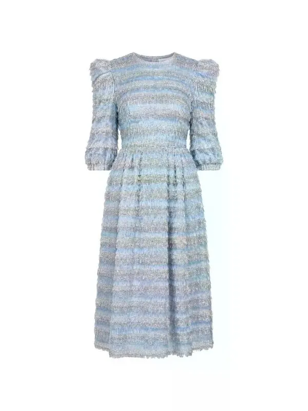 Dolce & Gabbana Fringe-detail Striped Midi Dress - Blue