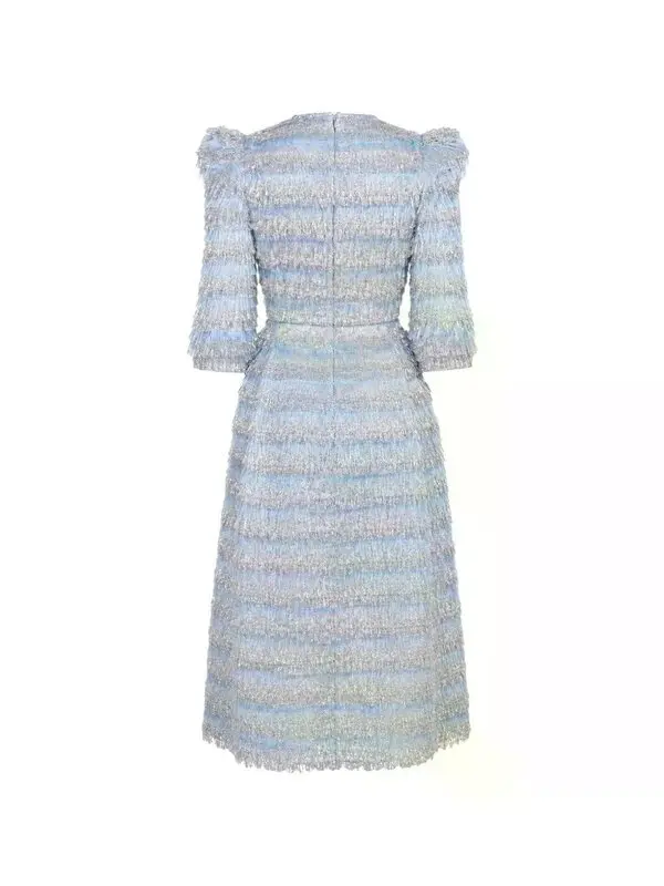 Dolce & Gabbana Striped Midi Dress With Fringe Detail