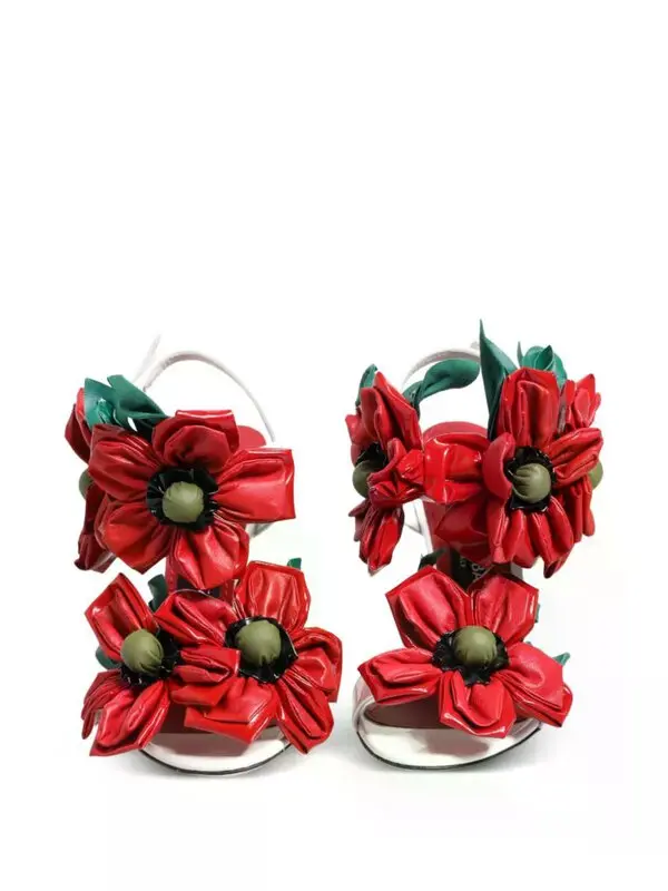 Dolce & Gabbana Floral-appliqué Heeled Sandals