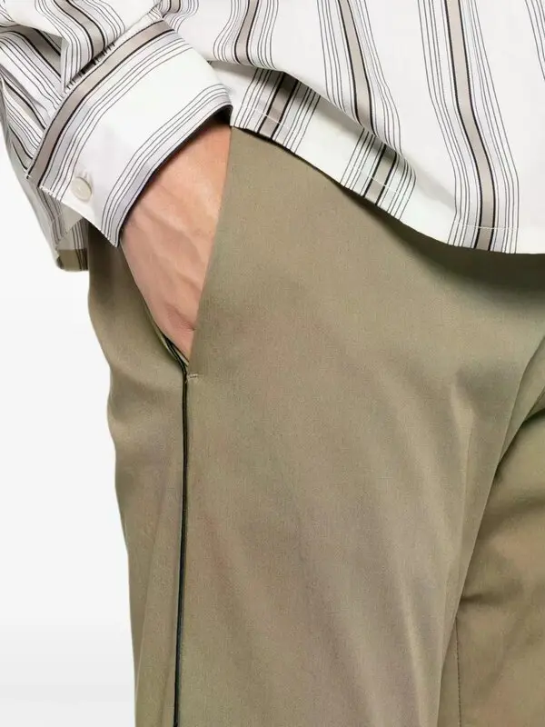 LOW BRAND Piped-trim Turn-up Trousers
