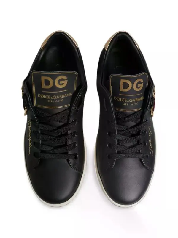 Dolce & Gabbana Heart-patch Leather Sneakers