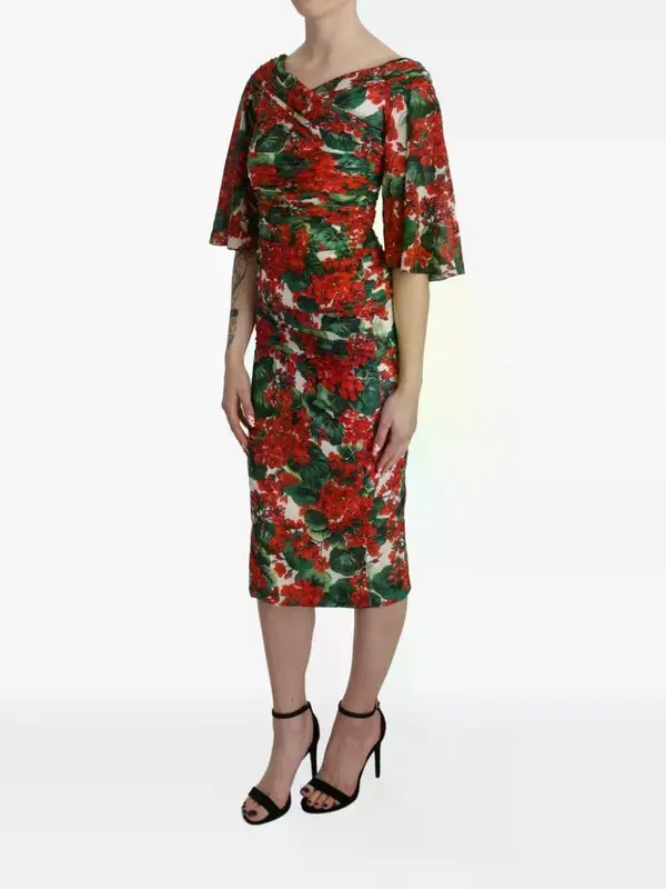 Dolce & Gabbana Floral-print Ruched Dress