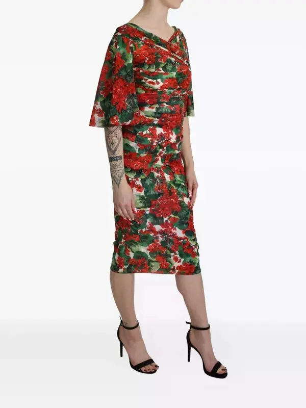 Dolce & Gabbana Floral-print Ruched Dress