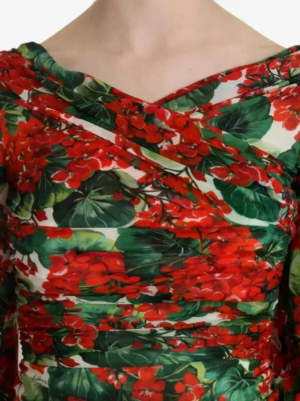 Dolce & Gabbana Floral-print Ruched Dress
