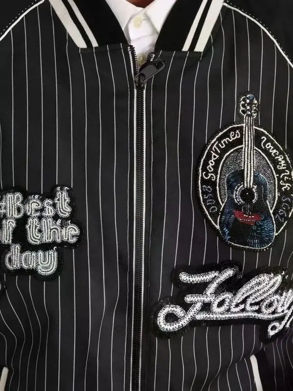 Dolce & Gabbana Pinstripe-pattern Bomber Jacket
