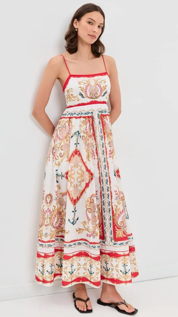 Farm Rio Nautical Printed Maxi Dress