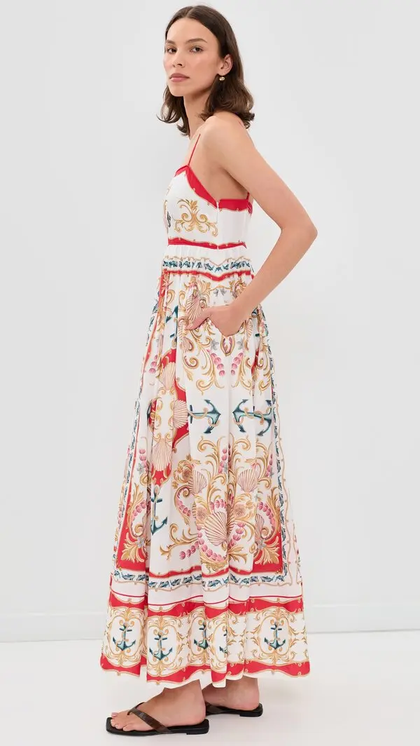 Farm Rio Nautical Printed Maxi Dress