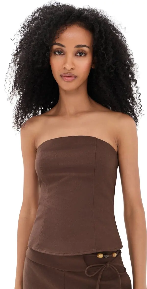 SEVEN WONDERS Rhiannon Shirred Top - Chocolate