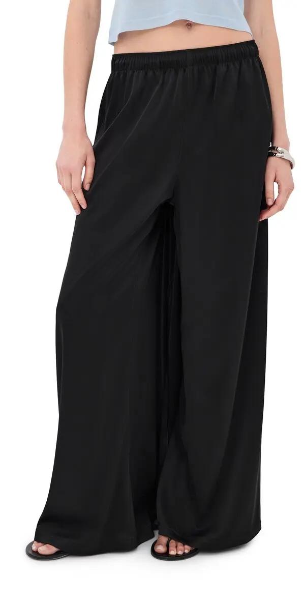 COURREGES Satin Wide Train Pants
