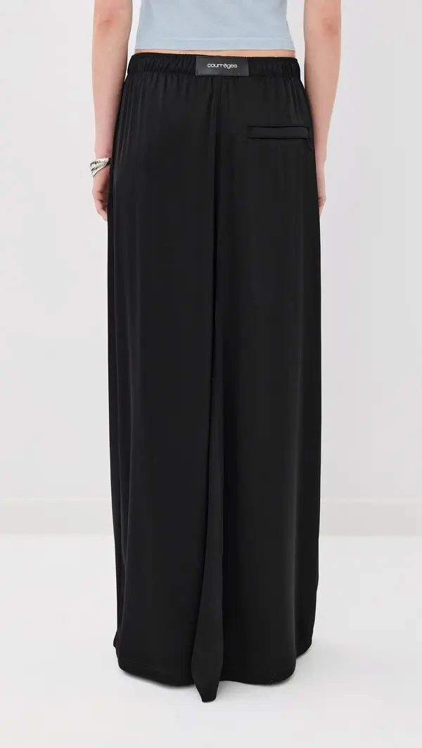 COURREGES Satin Wide Train Pants