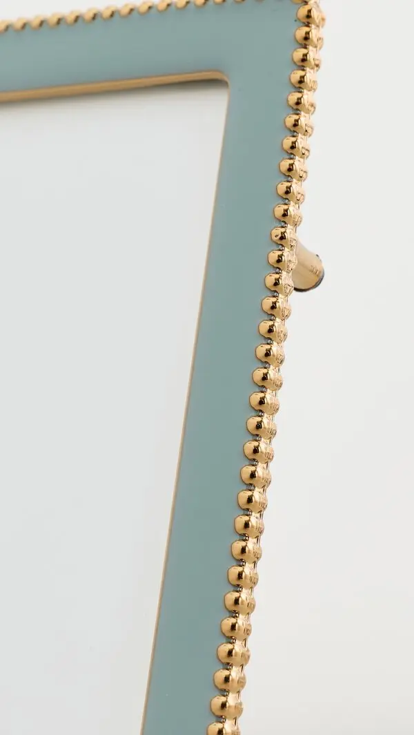 TIZO DESIGN Gold Plate Beaded Enamel Frame - Blue