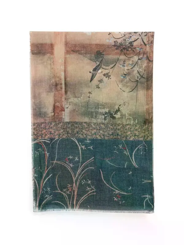 PIERRE-LOUIS MASCIA Floral-print Scarf - Neutrals