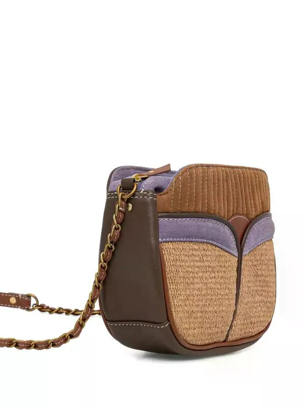 SESSUN Woven-panel Leather Shoulder Bag