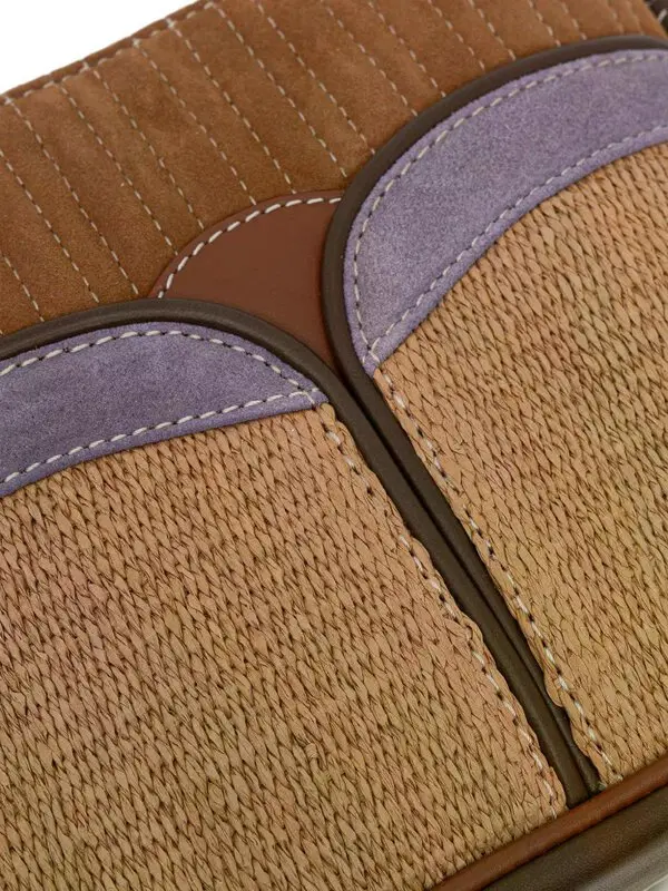 SESSUN Woven-panel Leather Shoulder Bag