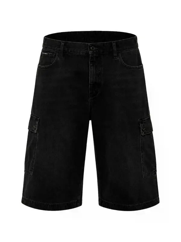 Dolce & Gabbana Denim Cargo Shorts - Black