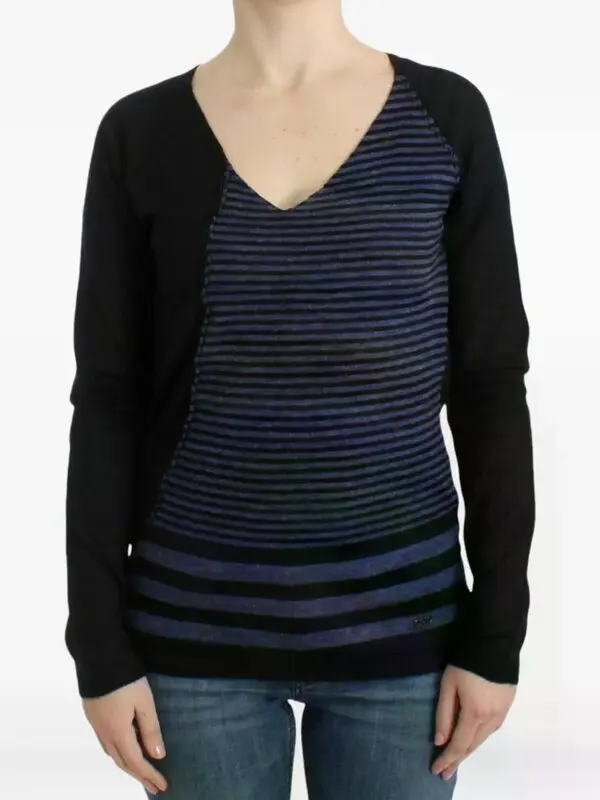 Costume National Striped V-neck Sweater