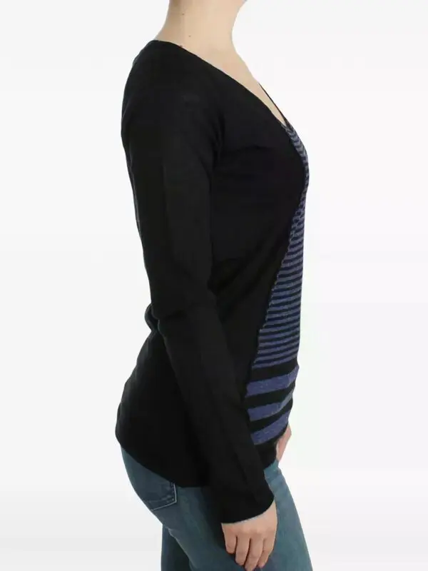 Costume National Striped V-neck Sweater