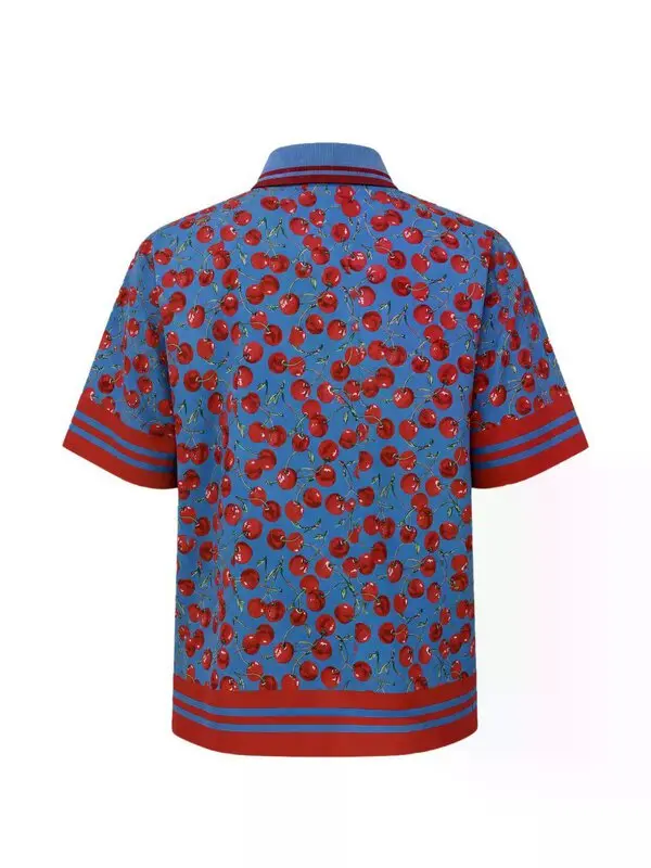 Dolce & Gabbana Cherry-print Cotton Polo Shirt