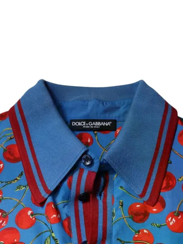 Dolce & Gabbana Cherry-print Cotton Polo Shirt