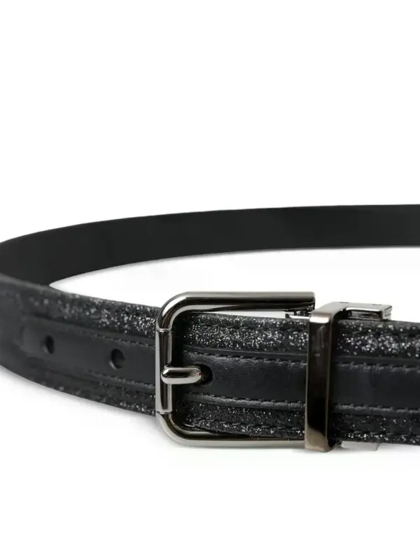 Dolce & Gabbana Glitter-embossed Leather Belt
