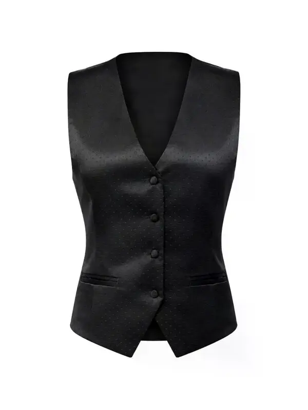 Dolce & Gabbana Textured-finish Wool Waistcoat - Black