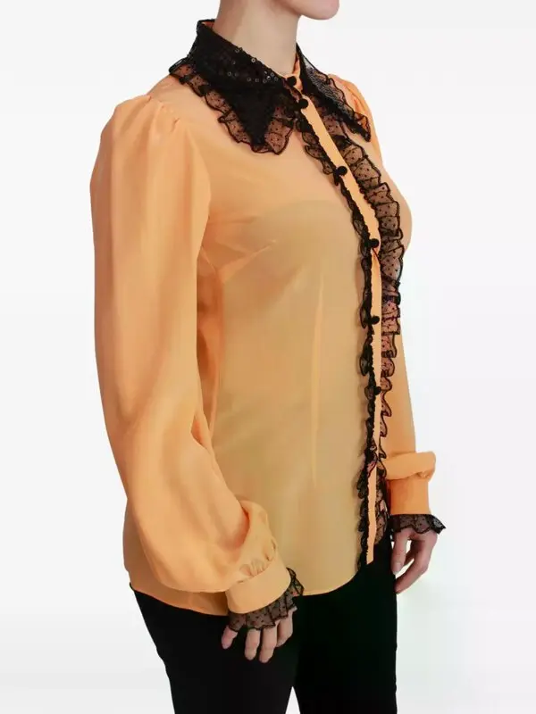 Dolce & Gabbana Ruffled Sequin-embellished Blouse