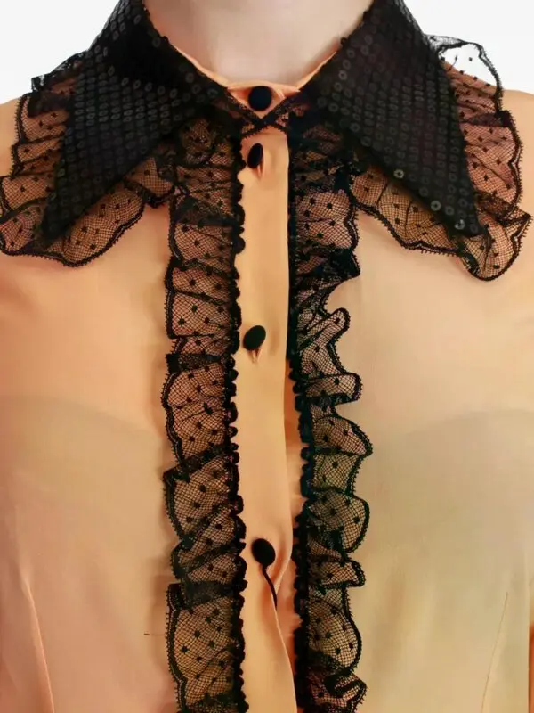Dolce & Gabbana Ruffled Sequin-embellished Blouse