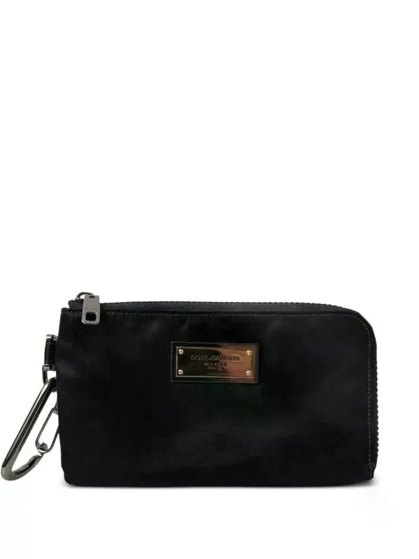 Dolce & Gabbana Logo-plaque Keyring Pouch - Black