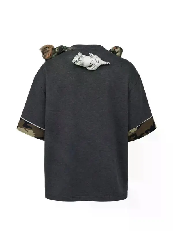 Dolce & Gabbana Animal-appliqué Camouflage-trim T-shirt - Grey