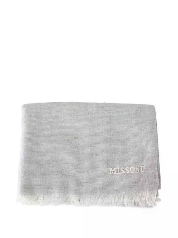 Missoni Logo-embroidered Fringed Scarf