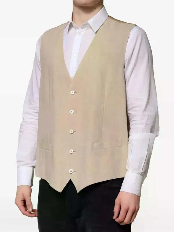 Dolce & Gabbana Button-up Linen Waistcoat