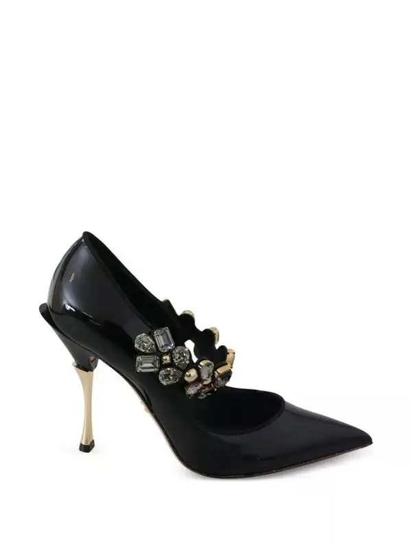 Dolce & Gabbana Crystal-embellished Patent Leather Pumps - Black