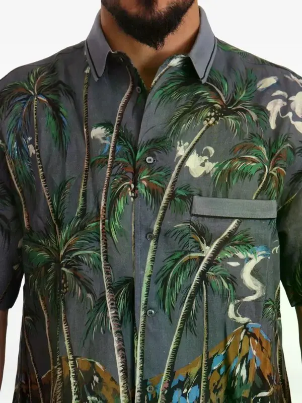 Dolce & Gabbana Tropical-print Short-sleeve Shirt