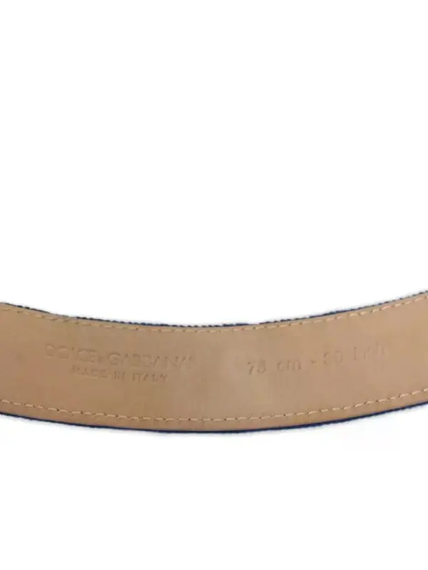 Dolce & Gabbana Logo-engraved Velvet Belt