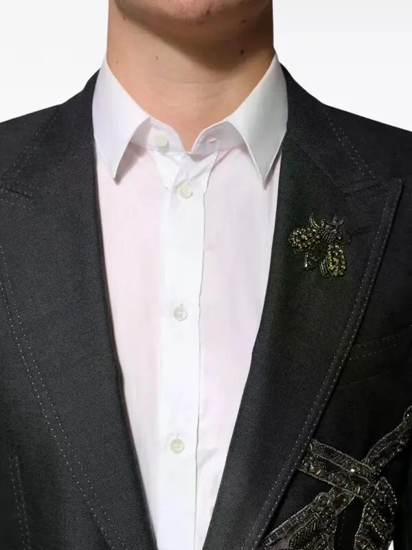 Dolce & Gabbana Gun-embroidery Bee-patch Blazer
