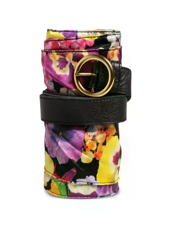 Roberto Cavalli Floral-print Wide-waist Belt