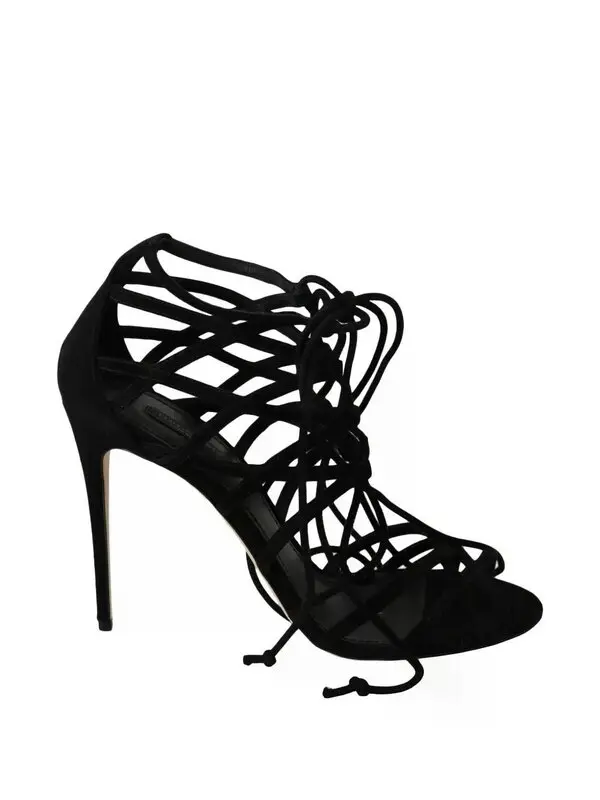 Dolce & Gabbana Cut-out Lace-up Sandals - Black