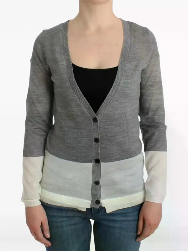 Costume National Colourblock V-neck Cardigan - Grey